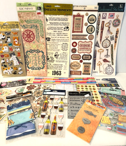 Lot Of 16 Sheets of Stickers/Embellishments for Scrapbooking & Crafts ...