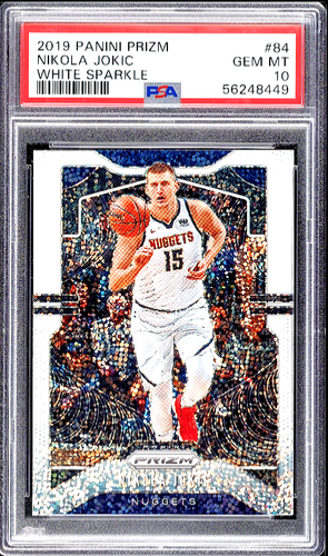 2019 PANINI PRIZM WHITE SPARKLE PRIZMS NIKOLA JOKIC PSA 10 COLOR MATCH ...
