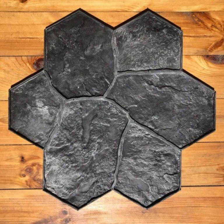 BIG FLOWER RUBBER Concrete stamps Stone texture mats Imprint printing ...