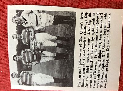 m2r ephemera 1965 picture british army polo m q fraser ritson m j ...