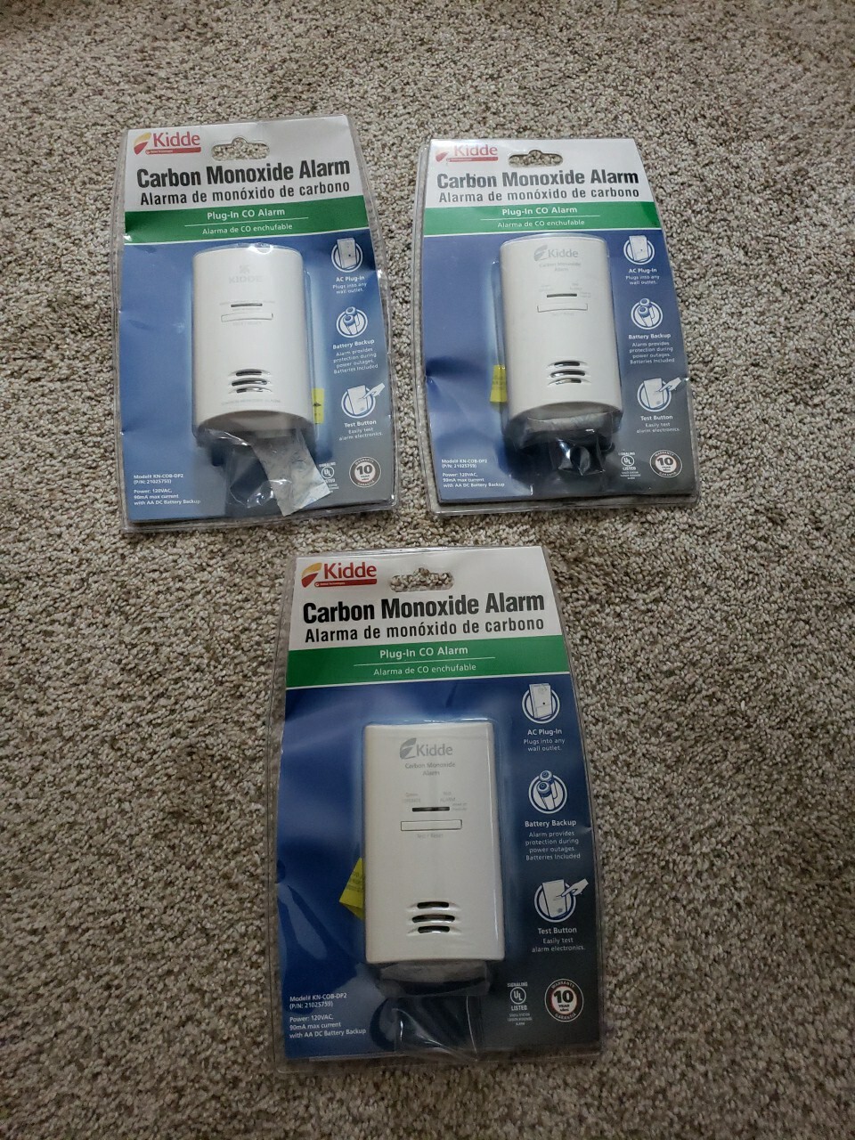 Kidde Tamper Resist Alarm Carbon Monoxide Detector Plug-In #KN-COB-DP2 ...