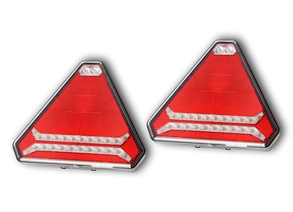 Pair of 12V 24V LED Rear Combination Lights Triangle Caravan Motorhome Trailer | eBay