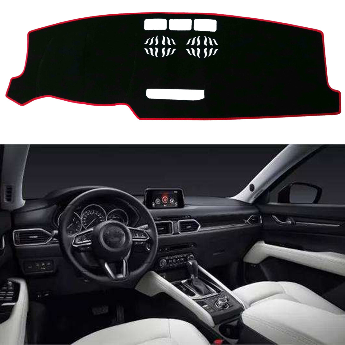 Dashmat Car Dash Mat Cover Pad For MAZDA CX-5 2017 2018 Black With Red ...