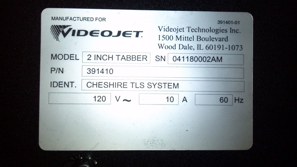 2" Mail Tabber for use with Cheshire VideoJet TLS | eBay