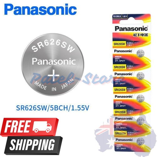 Panasonic Silver Oxide Watch Battery SR626SW (377) 1.55V Made in Japan ...