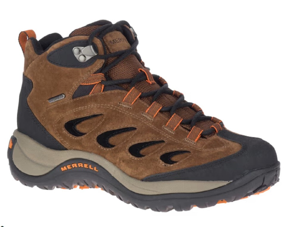 Merrell Reflex 4 Mid Waterproof Hiking Boots for Men - Earth - 9.5M ...