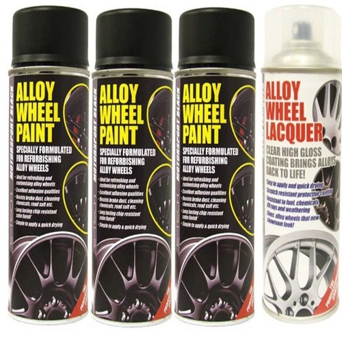 E-Tech 3 x BLACK Alloy Wheel Refurbishment Repair Touch Up Paint & 1x ...