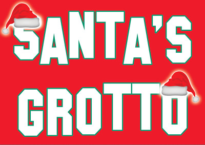 Wall Poster Print Sign Santa Santa's Grotto Notice Decoration Optional ...