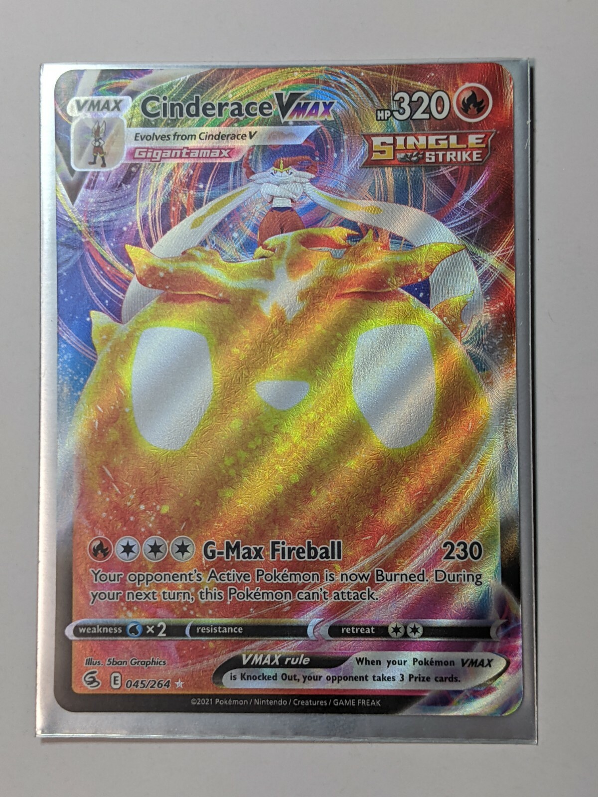 Cinderace VMAX - Pokemon Card Fusion Strike Full Art 045/264 NM/MINT | eBay