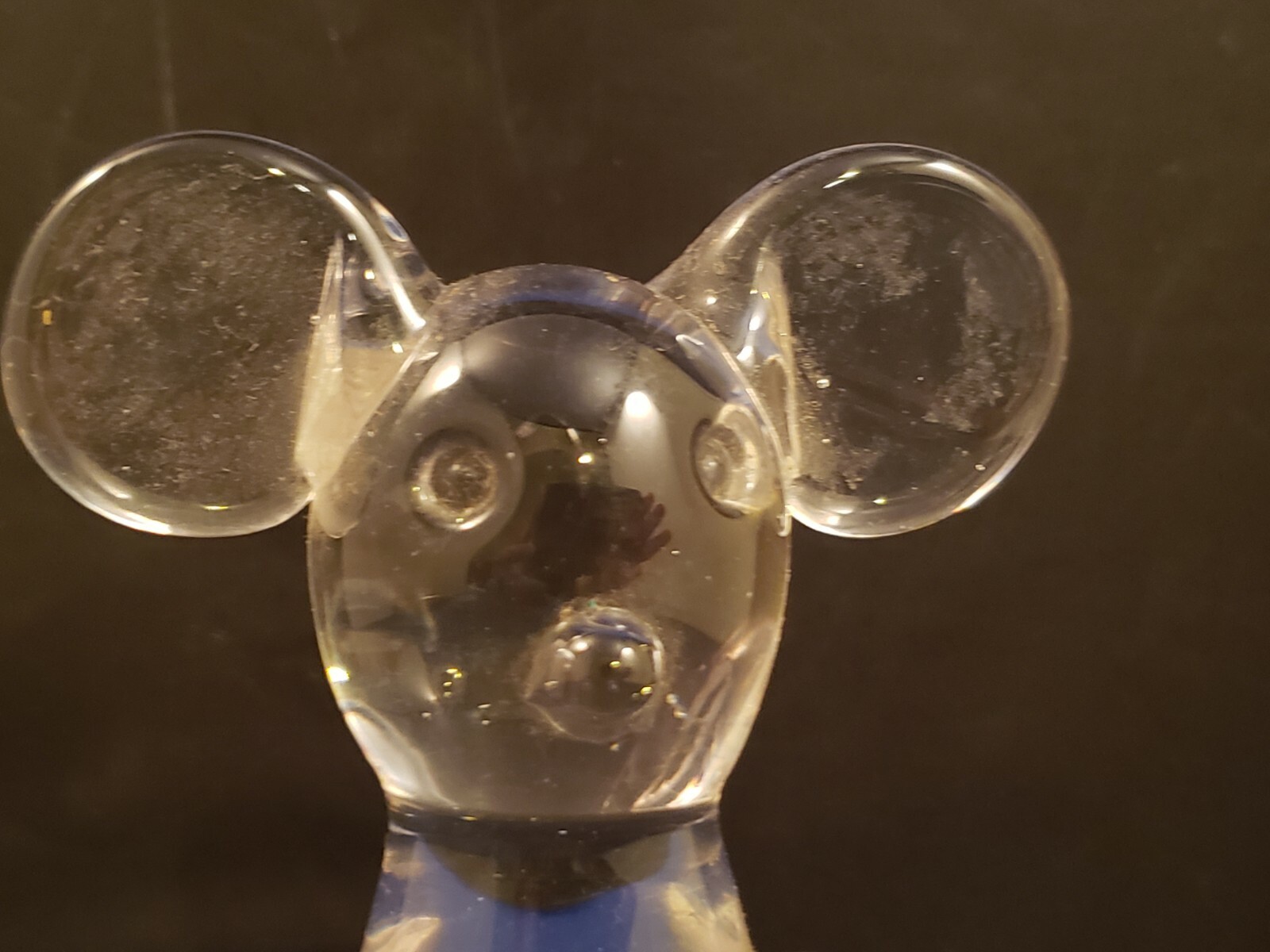 Art Glass Mouse Figurine Paperweight Solid Clear Glass 4 1/4"h | eBay