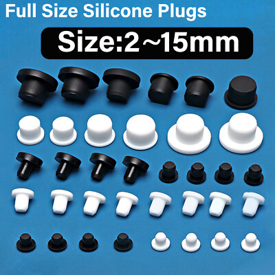 Round Solid Silicone Rubber Seal Hole Plugs Blanking End Caps Seal Bung ...