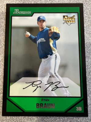 RYAN BRAUN Milwaukee Brewers 2007 Bowman Draft #BDP50 Rookie Card RC ...