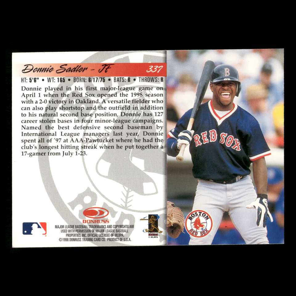 Donnie Sadler #337 1998 Donruss Boston Red Sox Baseball Card MLB | eBay