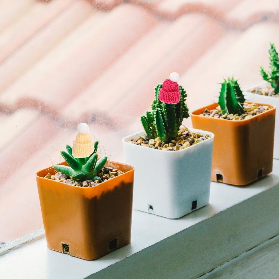 50 Pcs Small Knit Hats Doll Mini Craft Tiny Knitting Christmas DIY ...