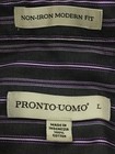 Pronto Uomo Long Sleeve Non Iron Modern Fit Gray White Purple Stripe ...