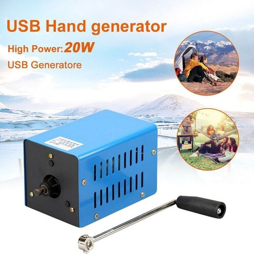 20W Hand Crank Generator Emergency Charger Camping Outdoor Survival ...