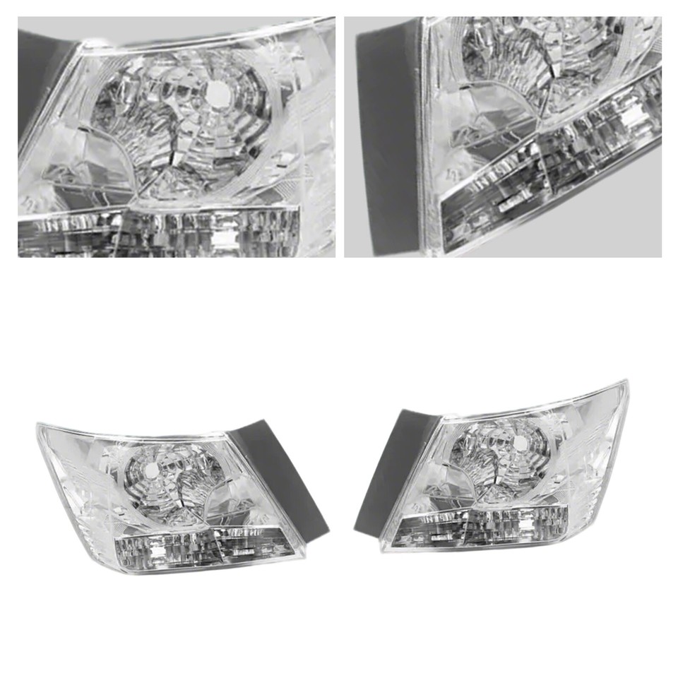 Crystal Clear Lens Brake Tail Light Turn Signal Cover For 08-12 Accord ...