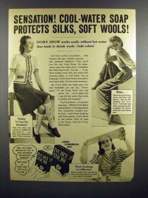 1940 Ivory Snow Soap Ad - Sensation! | eBay