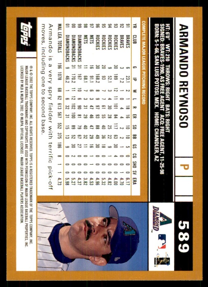 2002 Topps Armando Reynoso Baseball Cards #589 | eBay