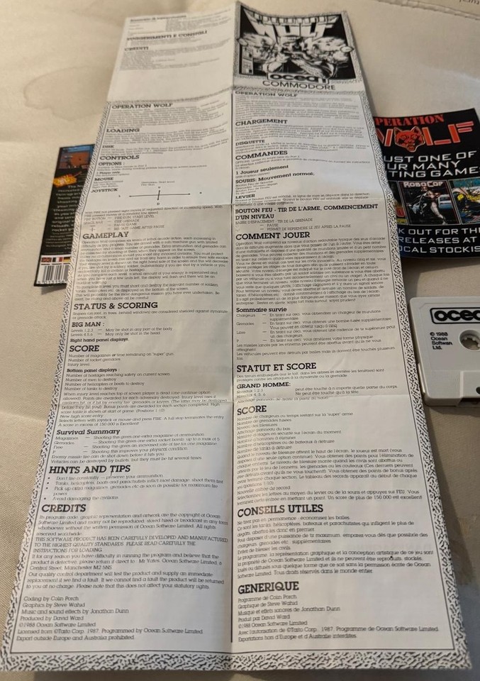 Operation Wolf - Excellent Game for the COMMODORE 64 by Ocean 1988 ...