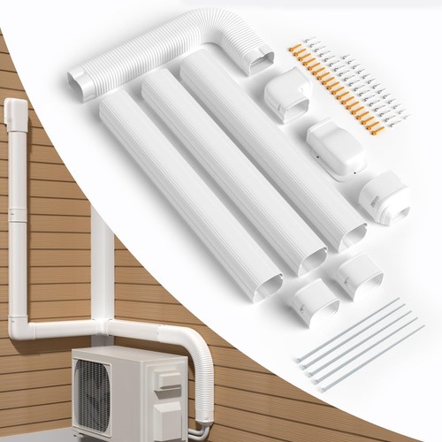 3'' 12.5 Ft Mini Split Line Set Cover Kit, Paintable Decorative Line ...
