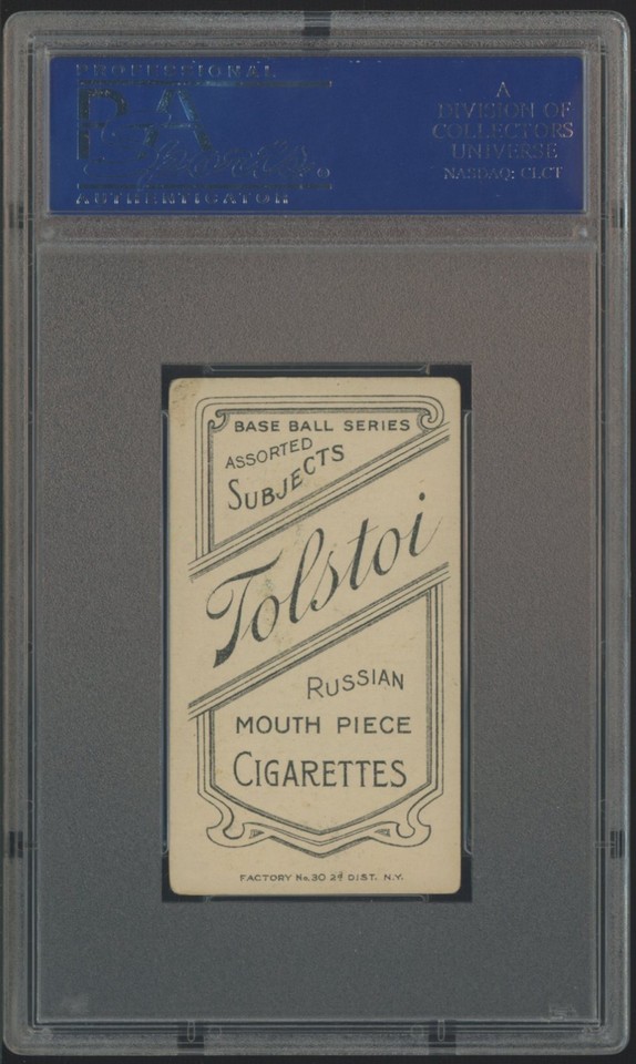 T206 Hughie Jennings HOF Both Hands Showing Tolstoi Rare Back PSA 4 VG ...