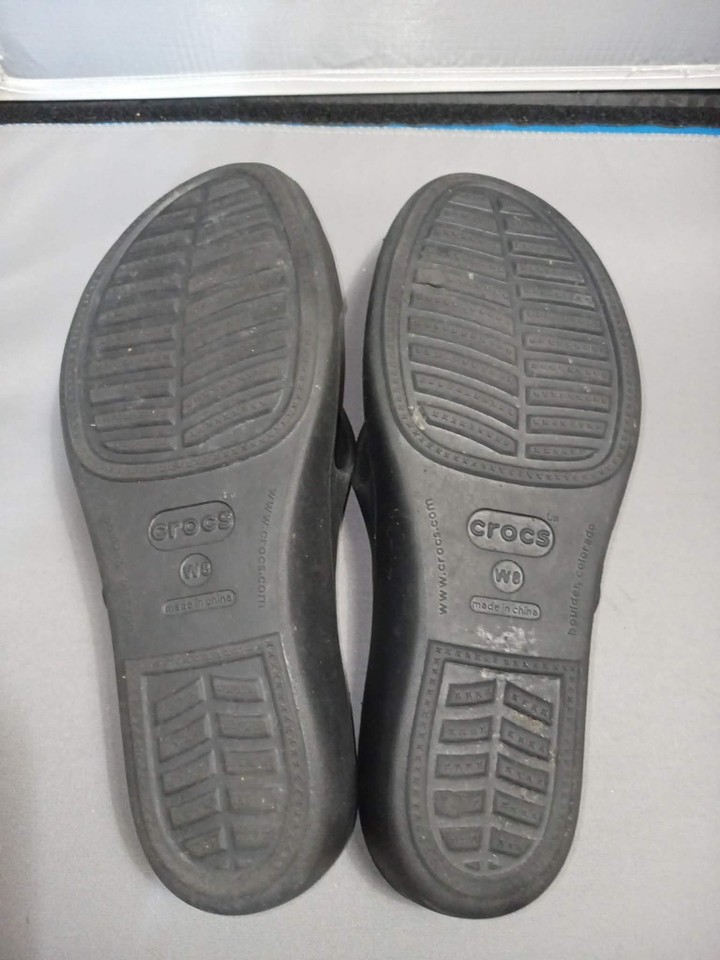 Crocs Women’s Size 8 Patricia Z Strap Open Toe Wedge Heel Sandals Black ...