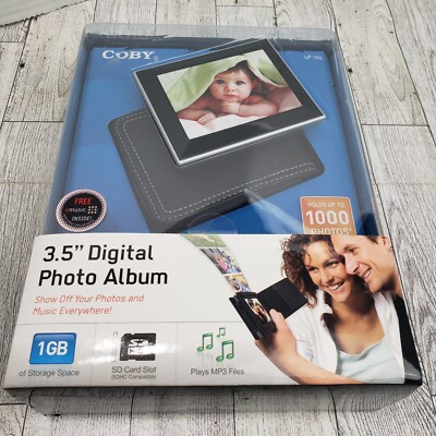 Coby 3.5" Digital Photo Album Frame DP-350 1GB Speakers - Plays MP3 ...
