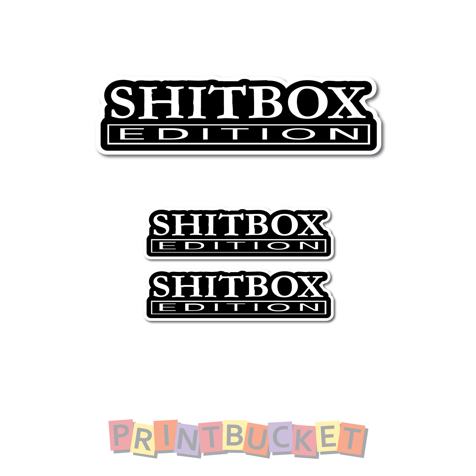 Shitbox Edition sticker 3 pack 1 x 180mm, 2 x 120mm quality waterproof ...