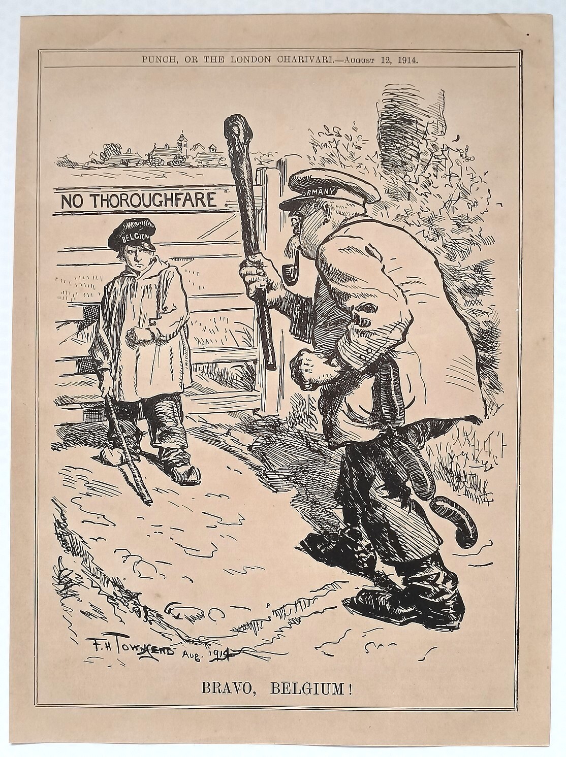 AOP WW1 BRAVO, BELGIUM! Punch Cartoon August 1914 | eBay