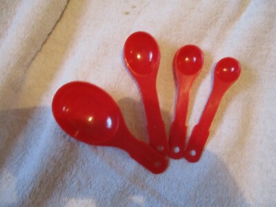 set of 4 red measuring spoons | eBay UK