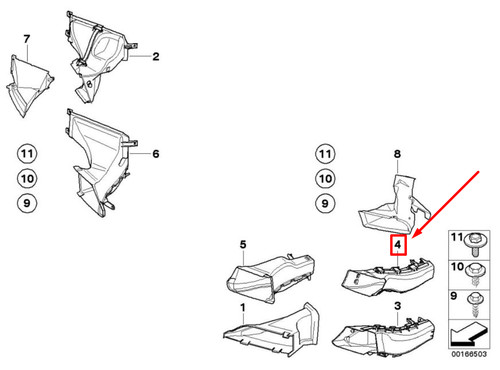 NEW BMW 3 E90 FRONT RIGHT BRAKE AIR DUCT 51747138416 7138416 ORIGINAL ...