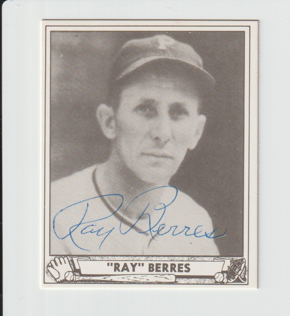 Ray Berres - Original Autograph - 1940 Playball Reprint - Pirates ...