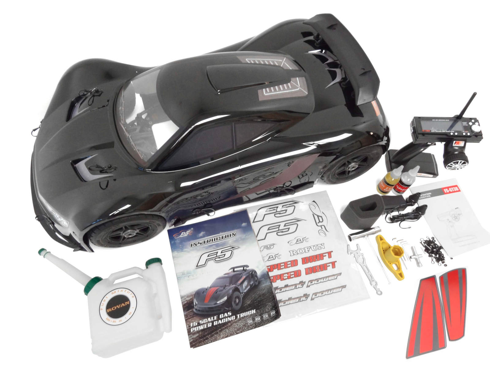 Rovan 1/5 Scale 360 F5 36cc Gas, Petrol 4WD On-Road Race Car RTR MCD ...