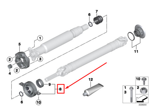 NEW BMW 5 F10 DRIVE SHAFT CENTER MOUNT 26117589747 7589747 ORIGINAL | eBay