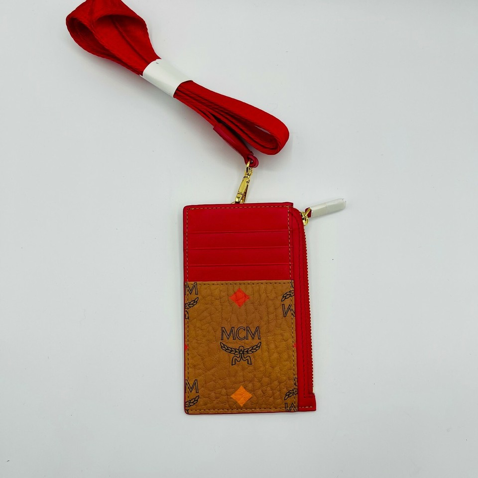 $180 MCM Spectrum Rainbow Logo Visetos Lanyard Card Case MYAAASV01 | eBay