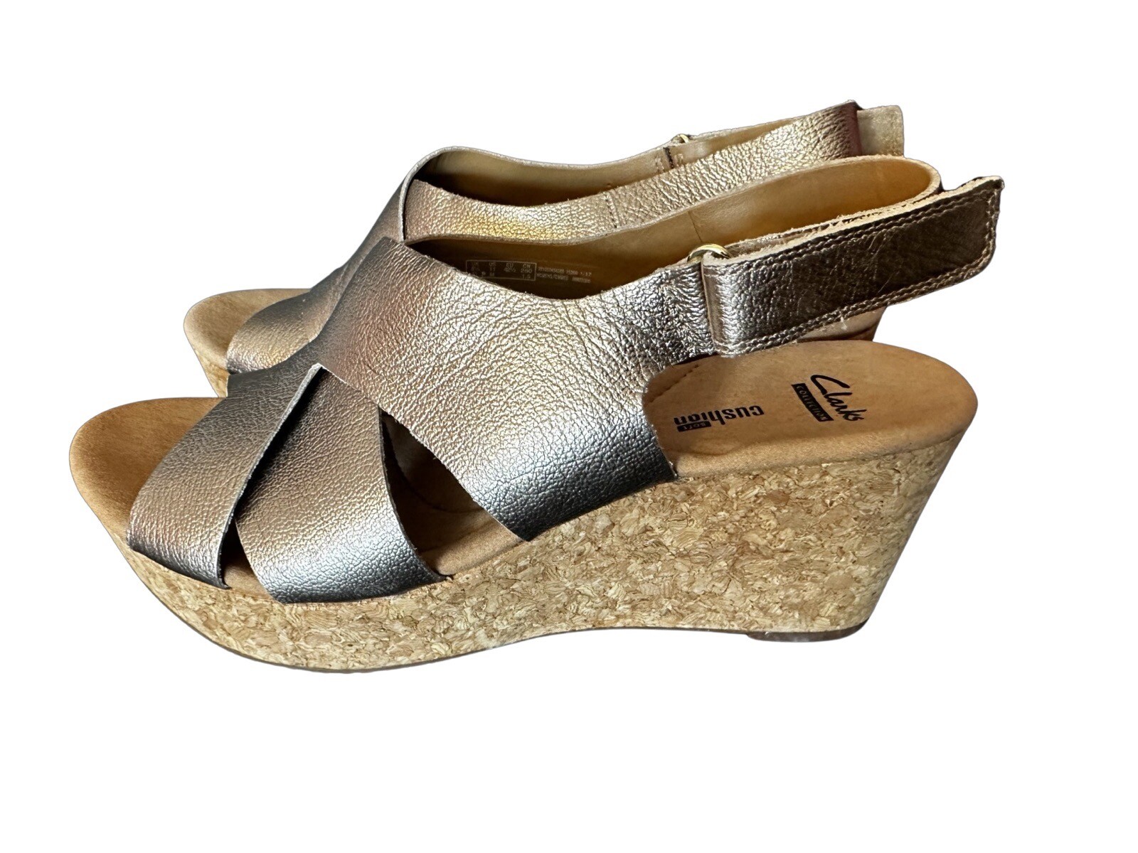 Clarks Women's 11M Metallic Gold Leather Slingback Pl… - Gem