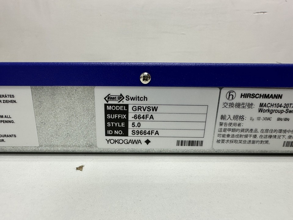 HIRSCHMANN MACH104-20TX-FR WORKGROUP-SWITCH YOKOGAWA GRVSW-664FA | eBay