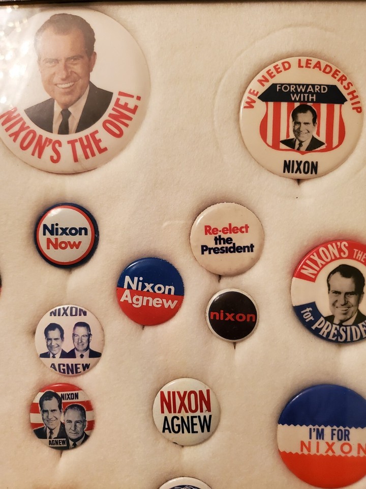 Vintage President Nixon RARE Political Buttons encased lot collection ...