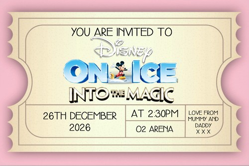 Personalised Disney On Ice Surprise Reveal Mock Ticket Into The Magic ...