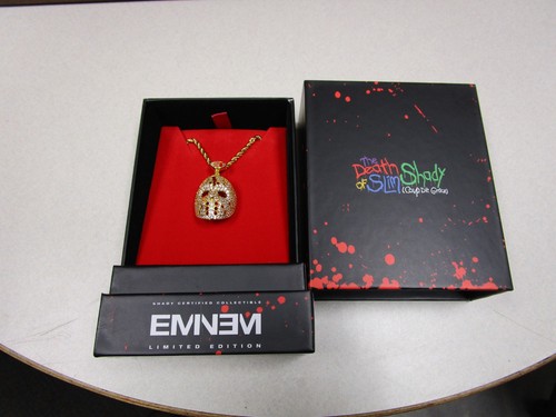 Eminem Diamond GOLD Hockey Mask Necklace 24 Inch Chain Sold Out Slim ...