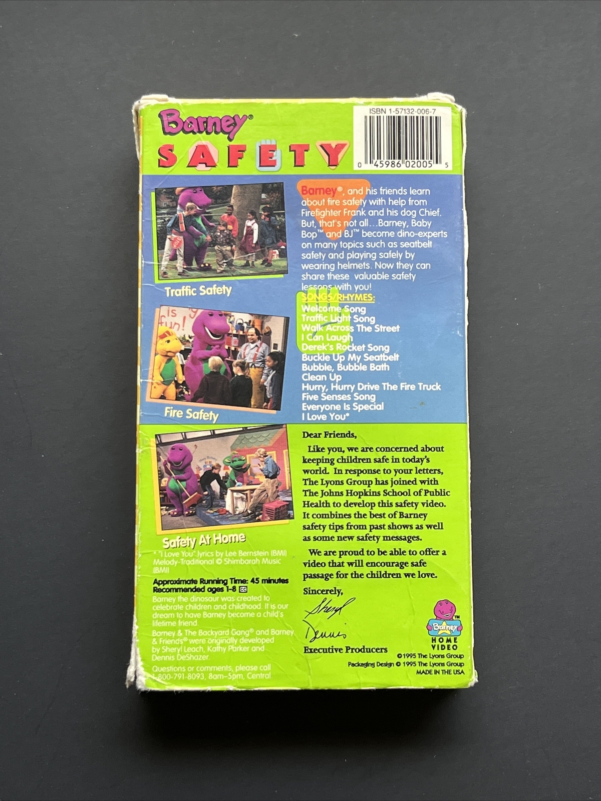 Barney Safety VHS Home Video Tape 1995 Lyons | Grelly USA