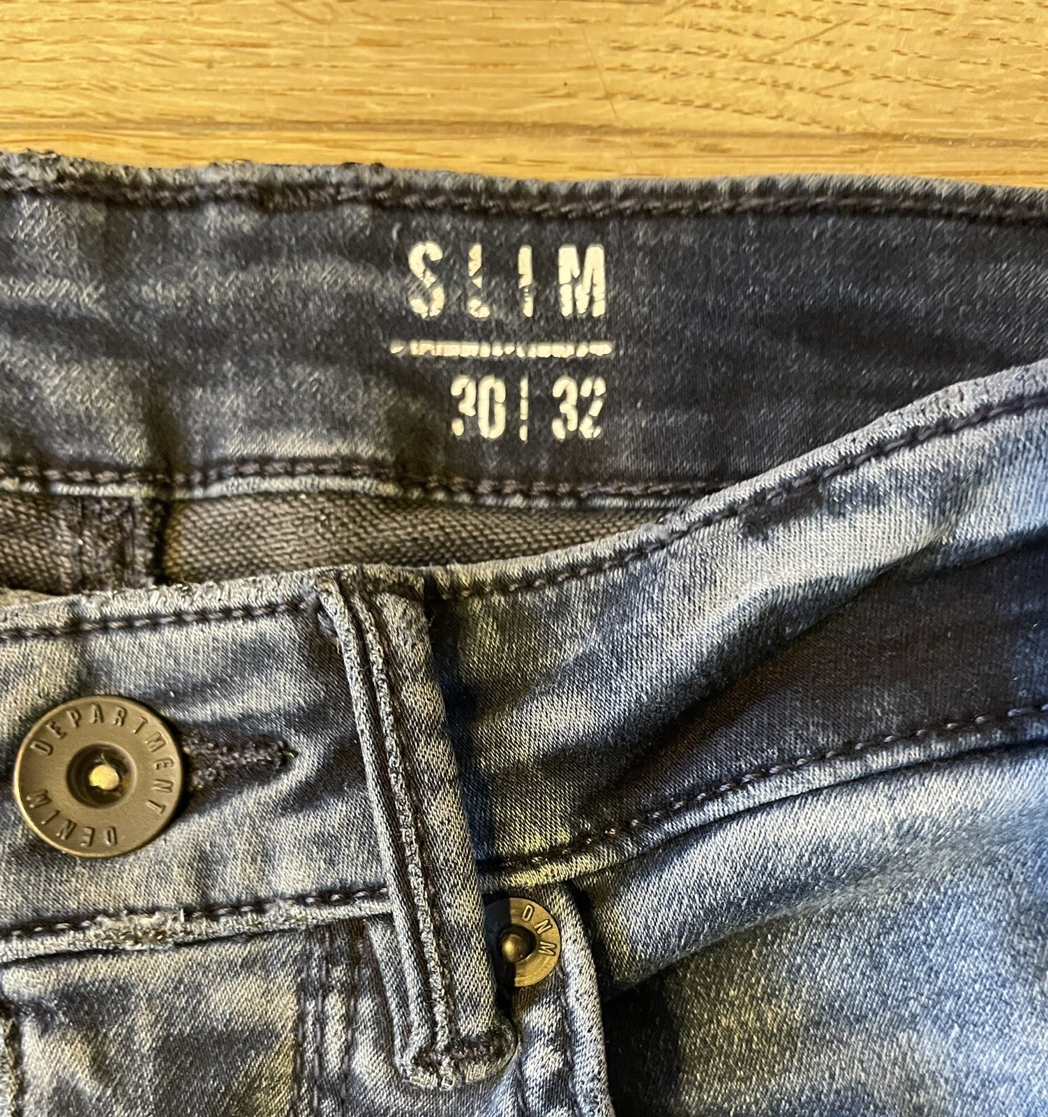 Men’s Slim fit blue zip fly denim jeans 30 inch waist 30 inch inner leg ...