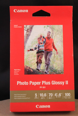 Canon Inkjet Photo Paper High Gloss 4 X 6 Plus Glossy II 100 Sheets PP ...
