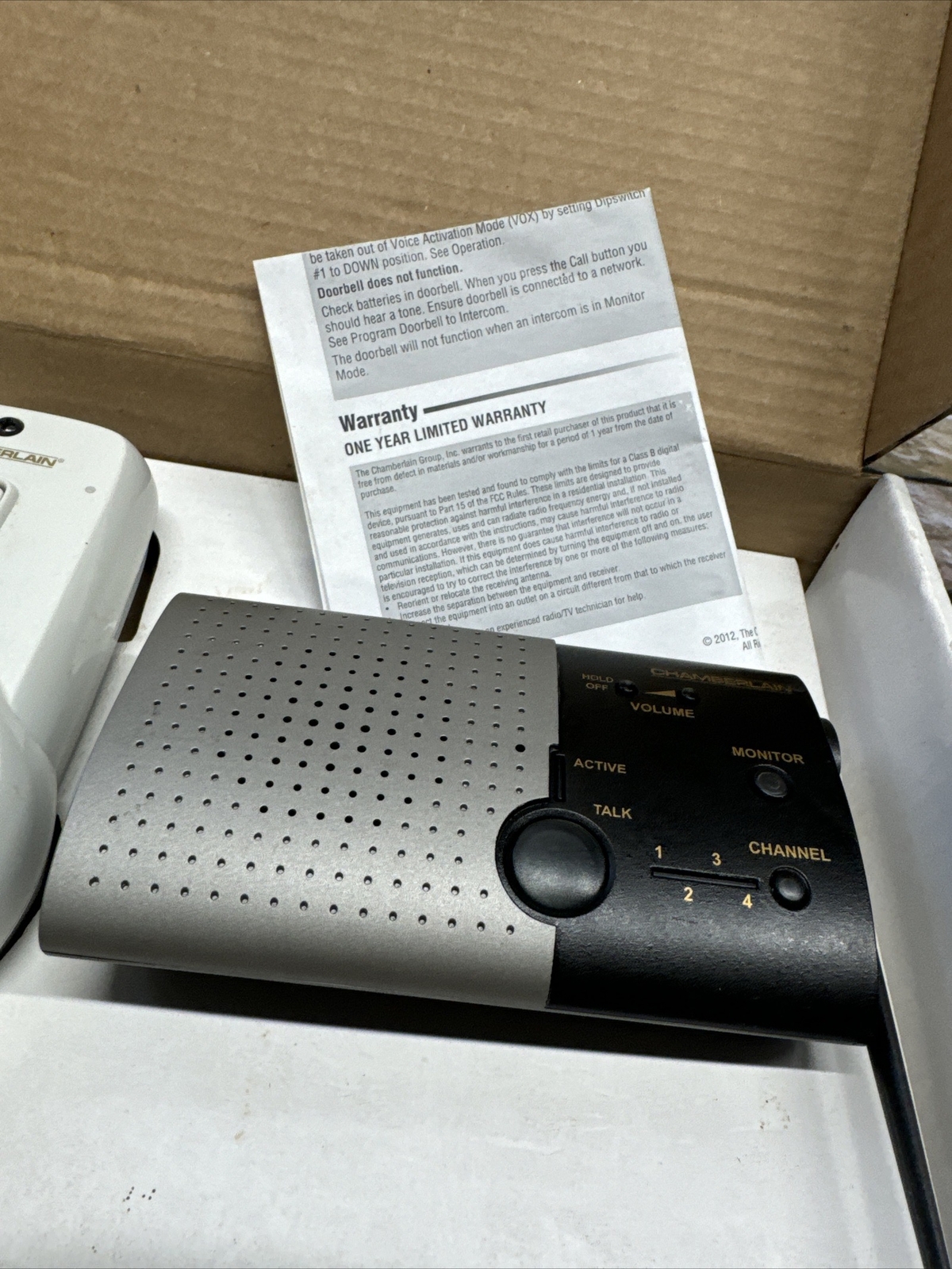 Chamberlain NDIS Wireless Indoor/Outdoor Portable Intercom Has Box ...