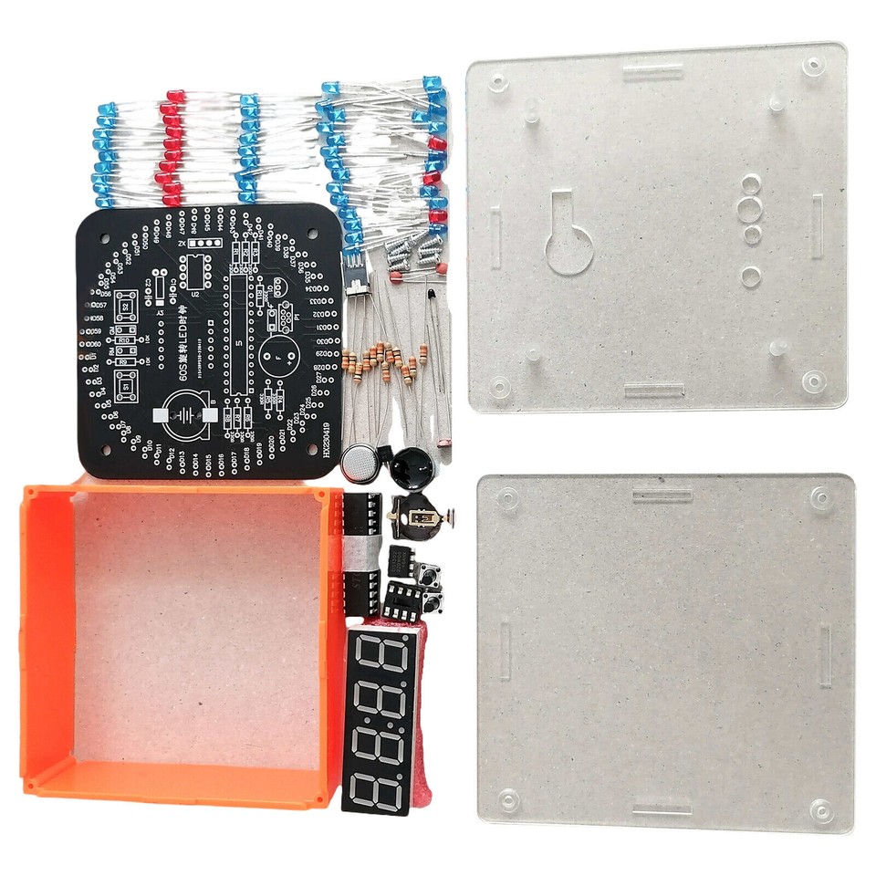 DIY Rotating LED Electronic Digital Clock Kit Learning Board DC5V ...