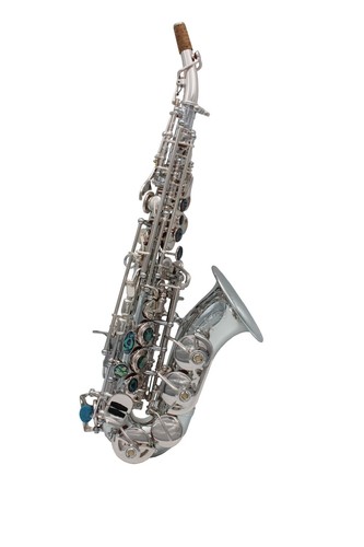 Eastern music Yani style full silver plated Curved Soprano Saxophone ...
