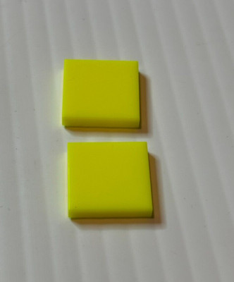 Lot x 2 LEGO PART 3068 Tile with Groove Square 2x2 Neon Yellow ...