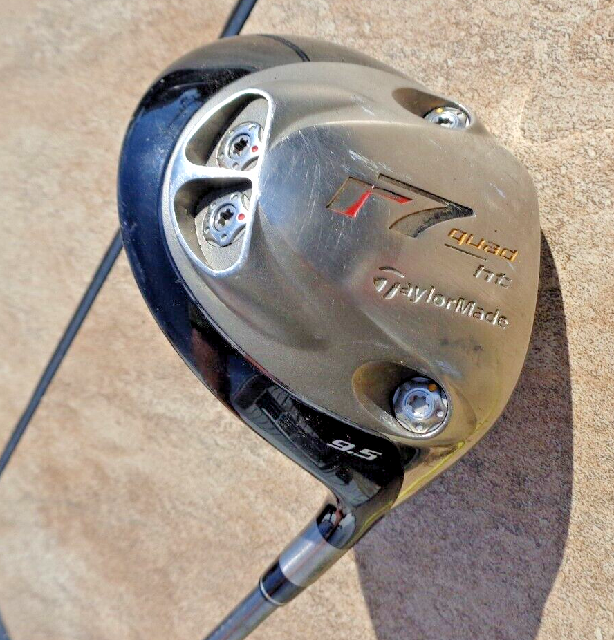 TaylorMade R7 Quad Driver 9.5 Degree MID TORQUE Graphite Shaft Flex REG ...