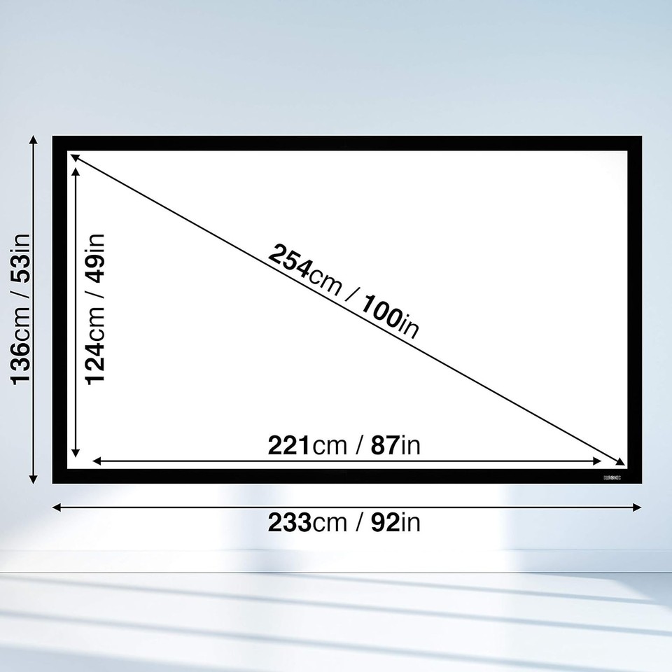 Fixed Frame Projector Screen 100 INCH Perfect Condition Black Velvet ...